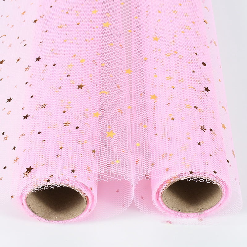 5Yards Gilding Sequins Star Moon Bouquet Wrapping Lace Gauze Mesh DIY ...