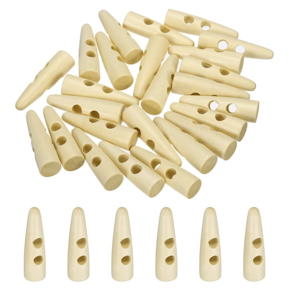 5cm/1.97 Inch Wooden Toggle Button, 24 pcs 2 Hole Wood Olive Sewing ...