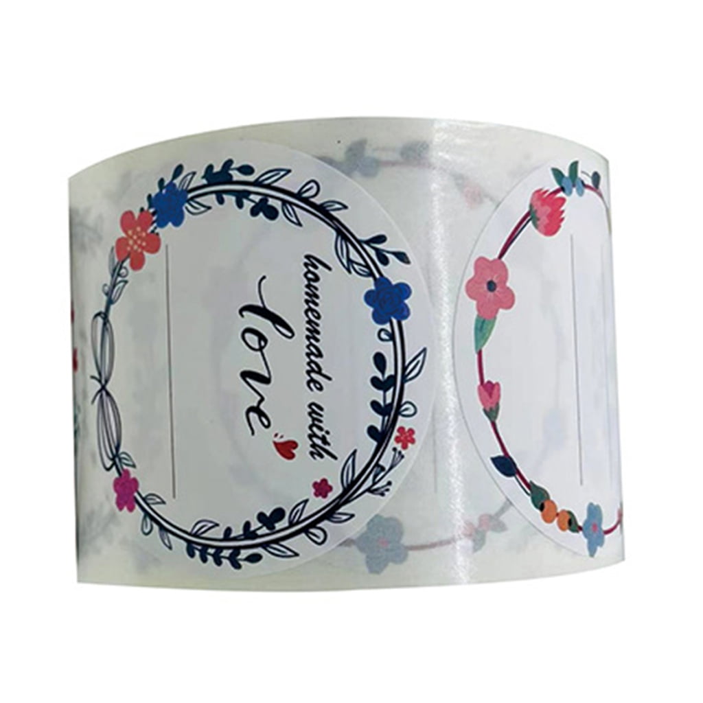 5cm Canning Jar Labels Stickers Self-Adhesive Labels Flower Round ...