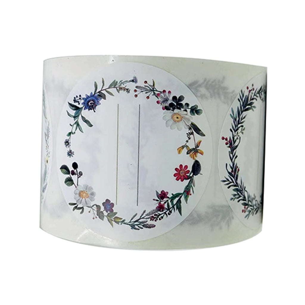 5cm Canning Jar Labels Stickers Self-Adhesive Labels Flower Round ...