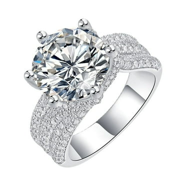 1ct Moissanite Engagement Rings D Color VVS1 S925 Sterling Silver Green/Red/Pink Diamond Rings ...