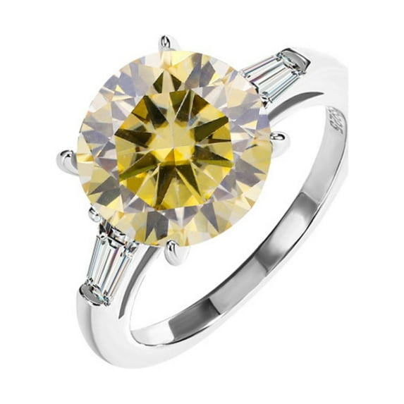 5ct Round Cut Moissanite Wedding Bands for Women D Color VVS1 Sterling ...