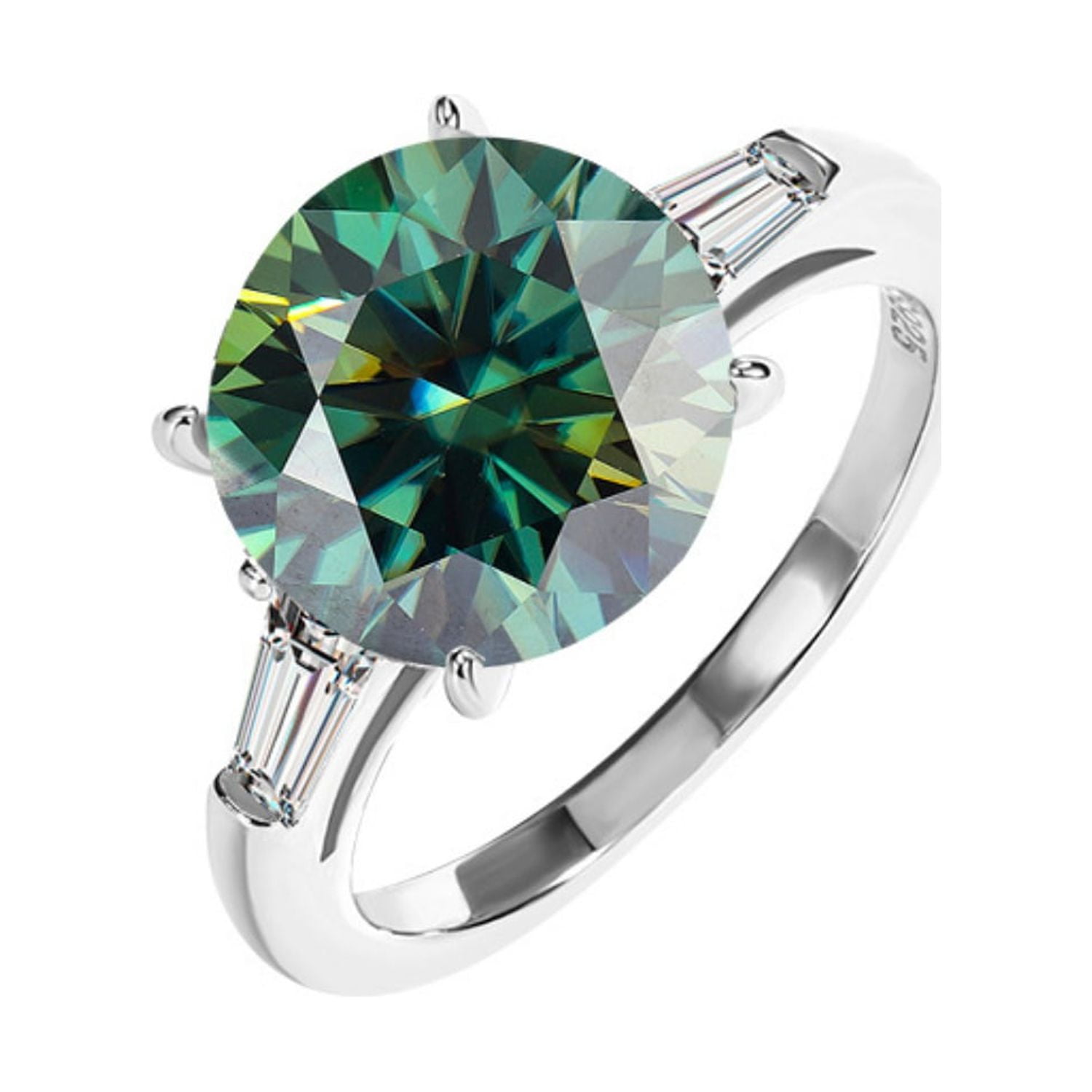 5ct Round Cut Moissanite Wedding Bands for Women D Color VVS1 Sterling ...