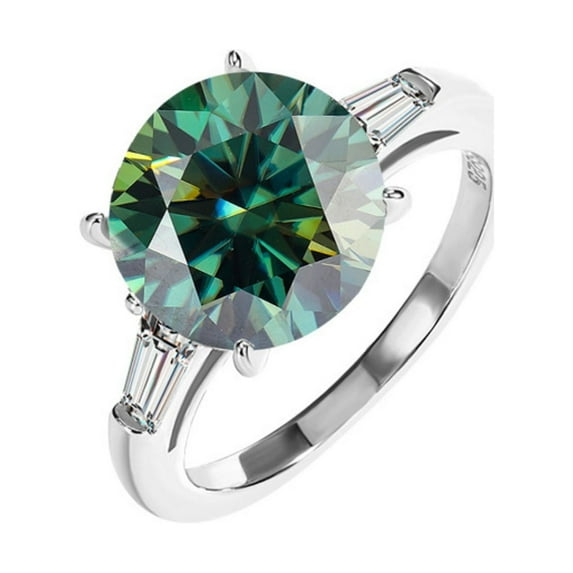 5ct Round Cut Moissanite Wedding Bands for Women D Color VVS1 Sterling ...