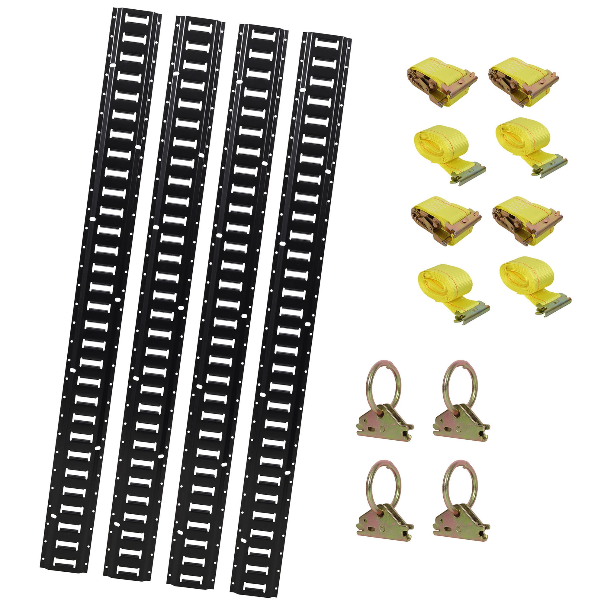 5ft (4 Pack) E Track Tie-Down Rail Kit,Indoor E Track for Garages, Vans ...