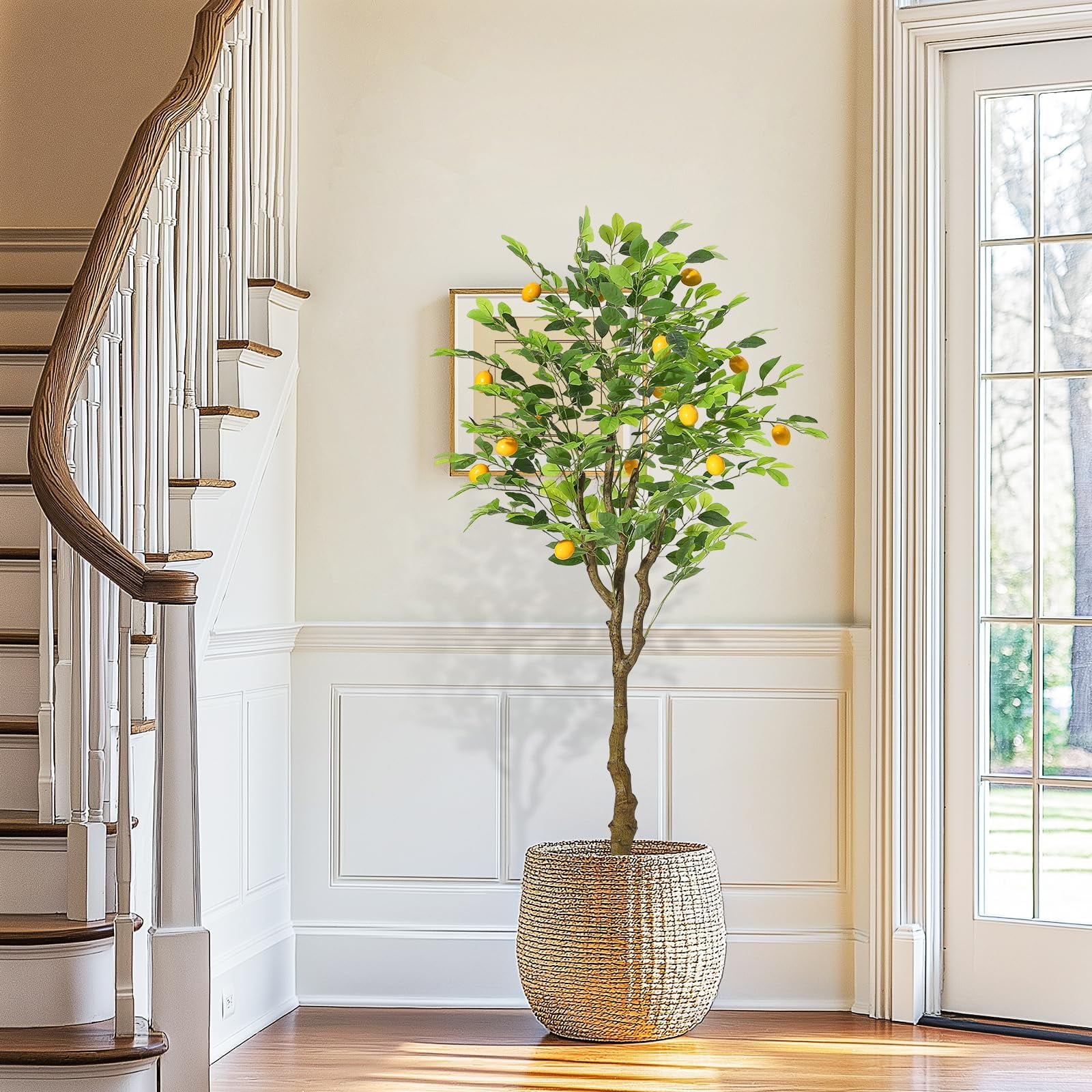 5ft/6ft Tall Artificial Lemon Tree with Fake Lemons, Fauxe Lemon Tree ...