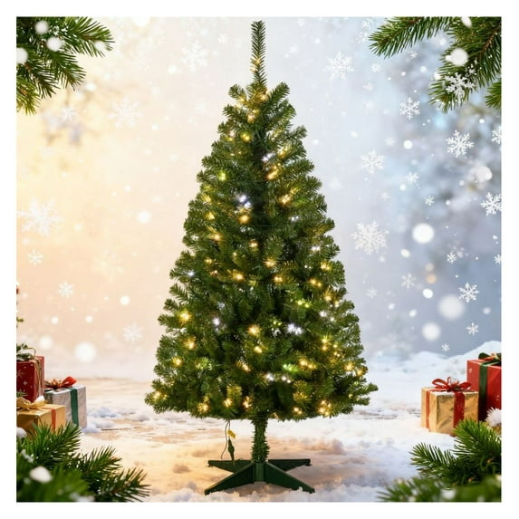 5ft Artificial Christmas Tree Prelit LED Christmas Tree with Auto Open ...