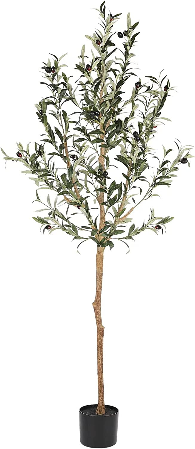 5ft Artificial Olive Tree, Large Fake Potted Olive Silk Tree Faux Olive ...