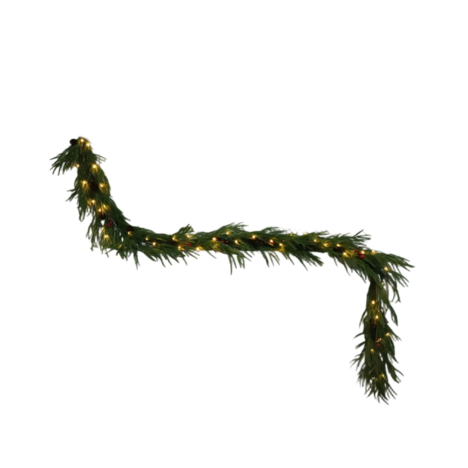 5ft Christmas Garland Outdoor Wreath, Realistic Soft Imitation Cedar ...