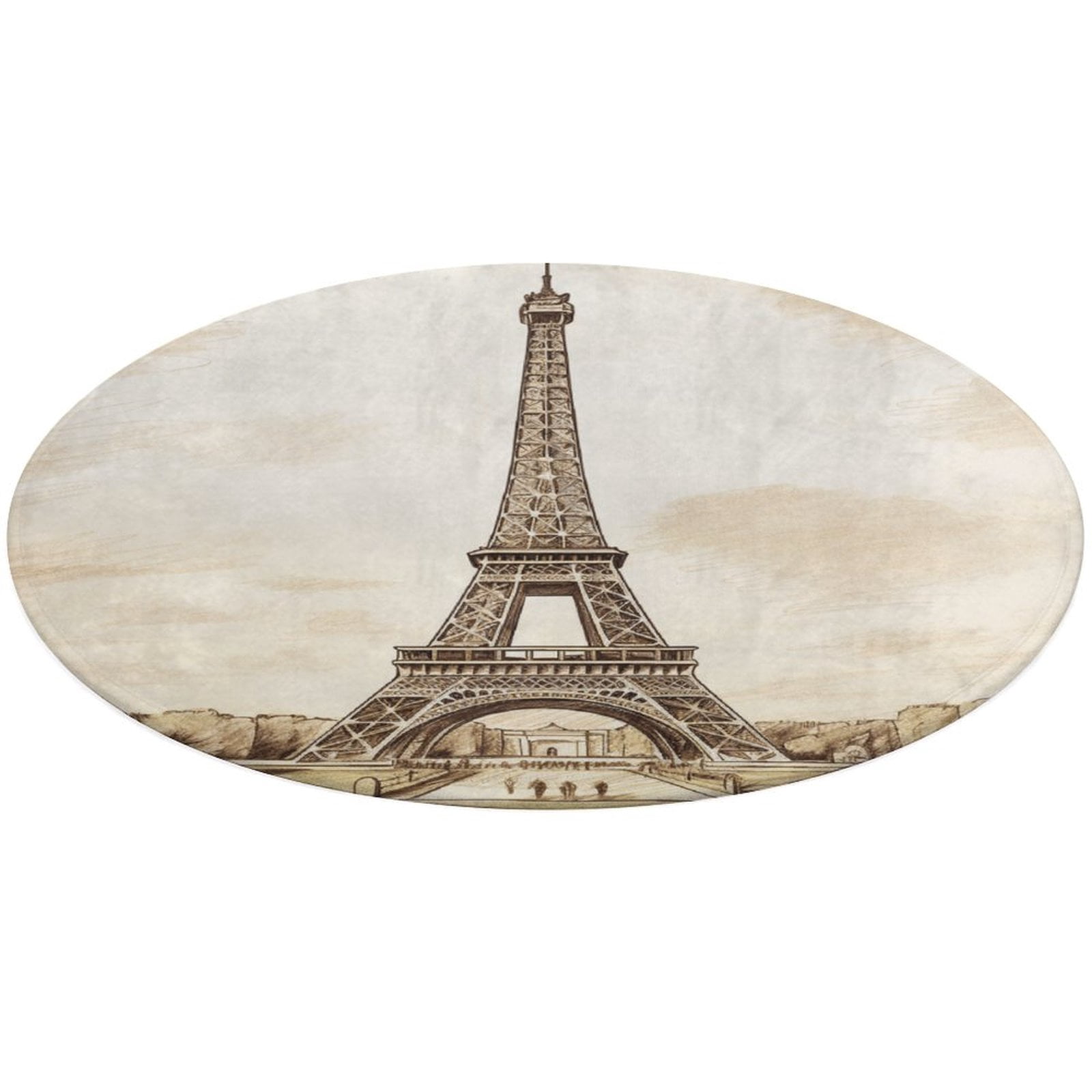 5ft Eiffel Tower Circular Floor Mat, Kitchen Shower Floor Mat, Game Mat ...
