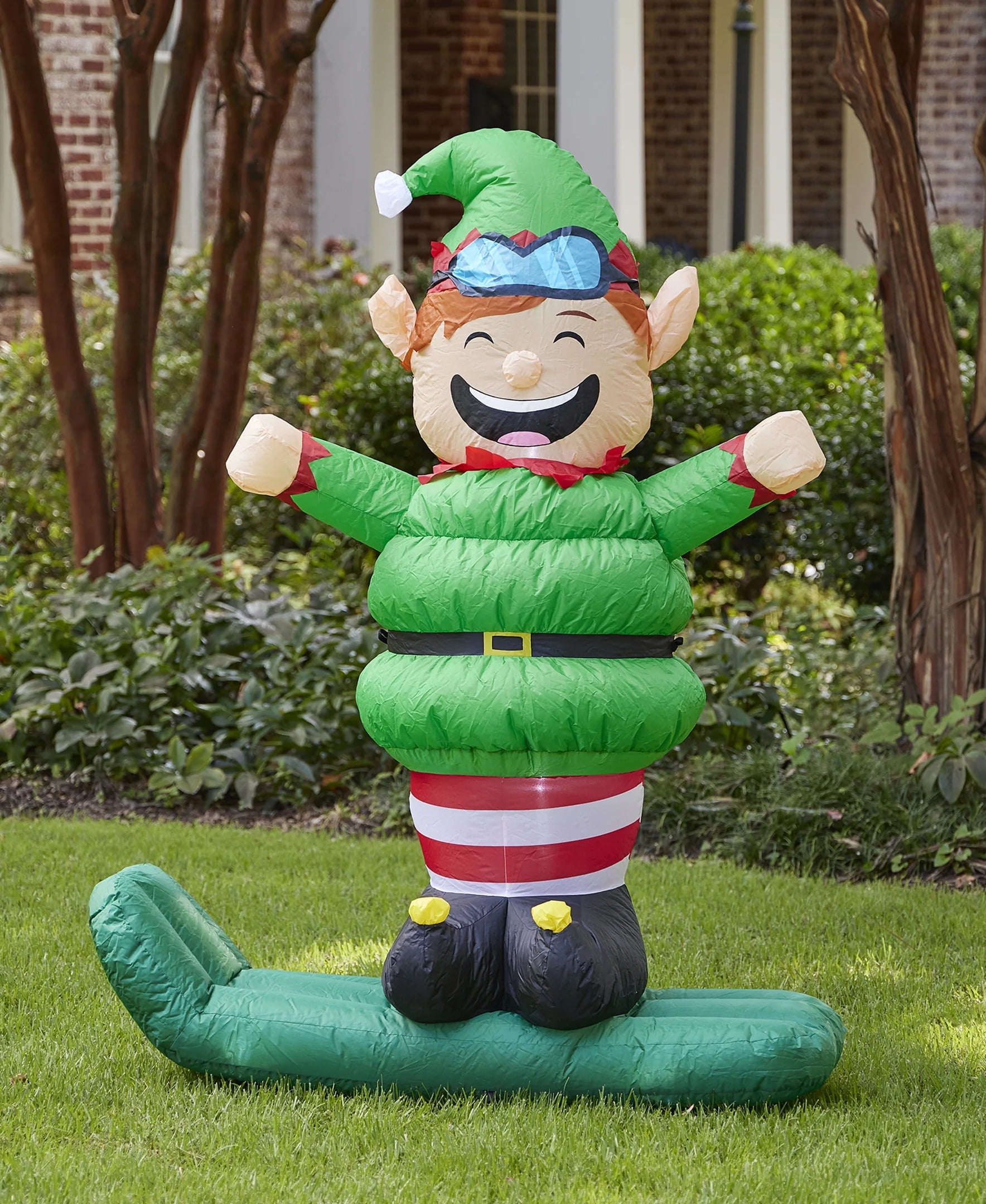 5ft Elf on Snowboard - Christmas Inflatable by Seasonal LLC - Walmart.com