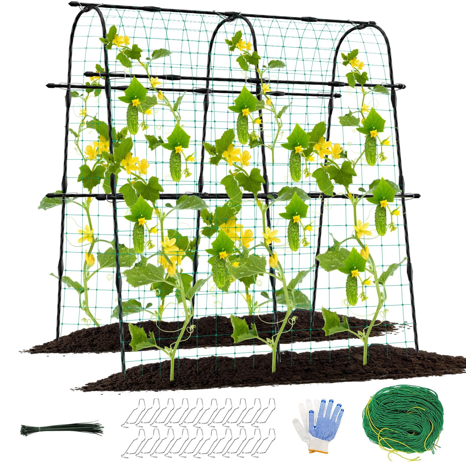 5ft Garden Arch Trellis,Tall Cucumber Trellis for Raised Bed, Grape ...
