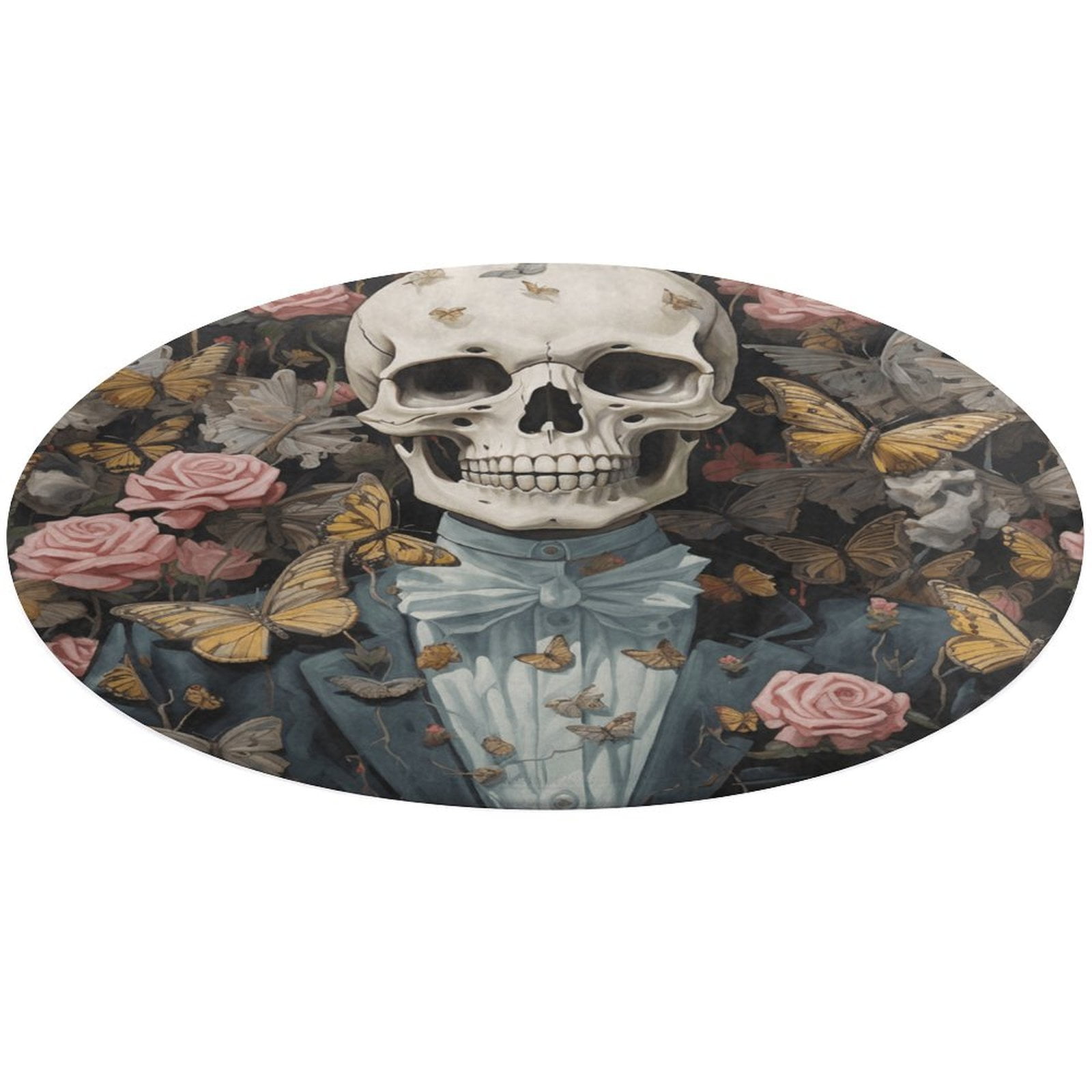 5ft Guitar Skeleton Rock Washable Circular Carpet And Anti Slip Carpet ...