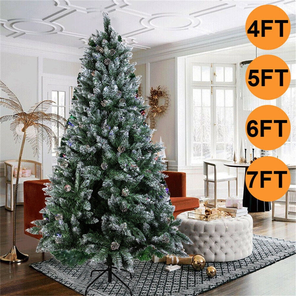 5ft Prelit Snow Flocked Artificial Holiday Christmas Tree with 150 Warm ...