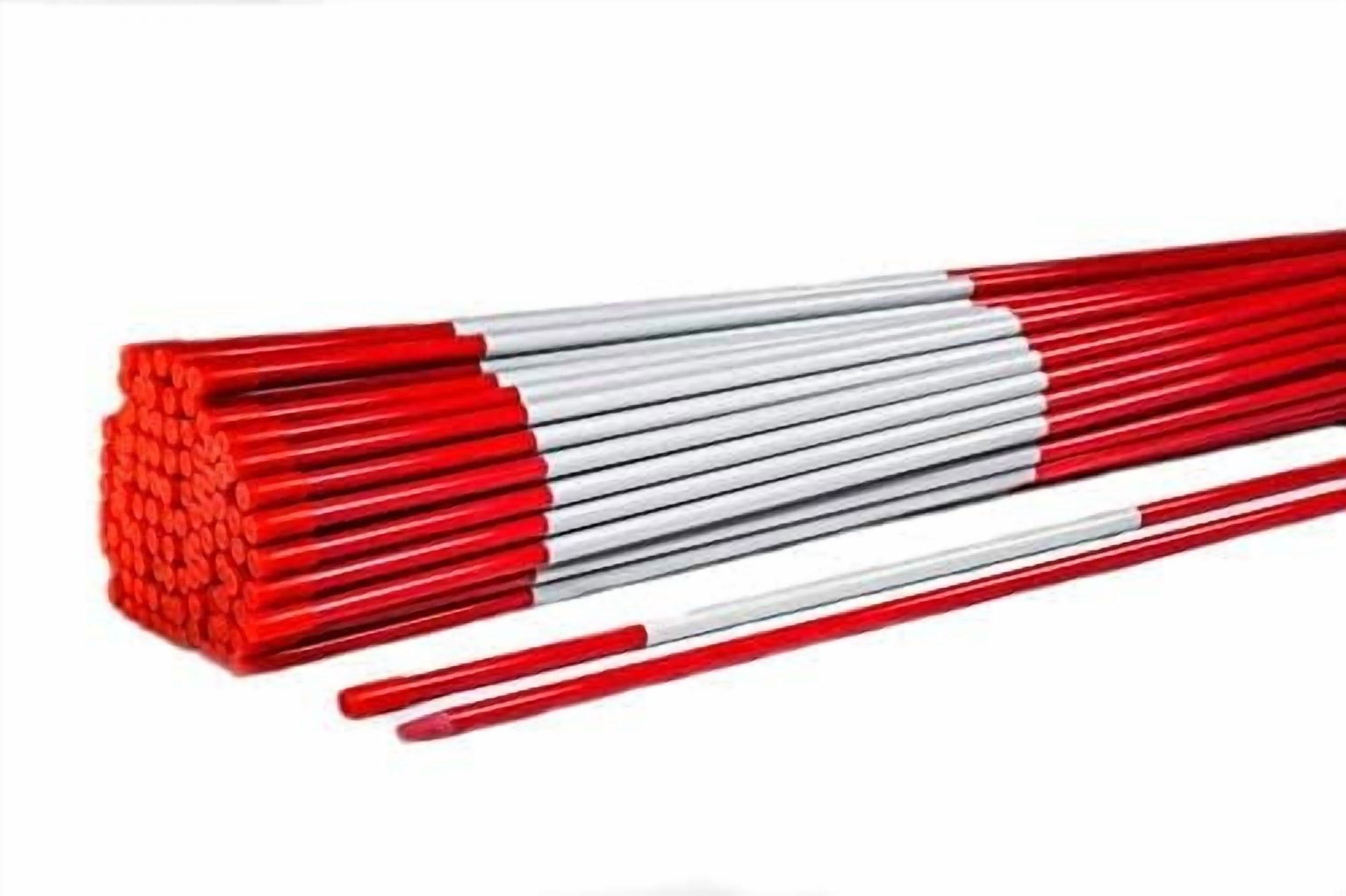 5ft Red Pro Snow Stakes - 60" x 5/16" Driveway Markers, Pointed Tip, Hy ...