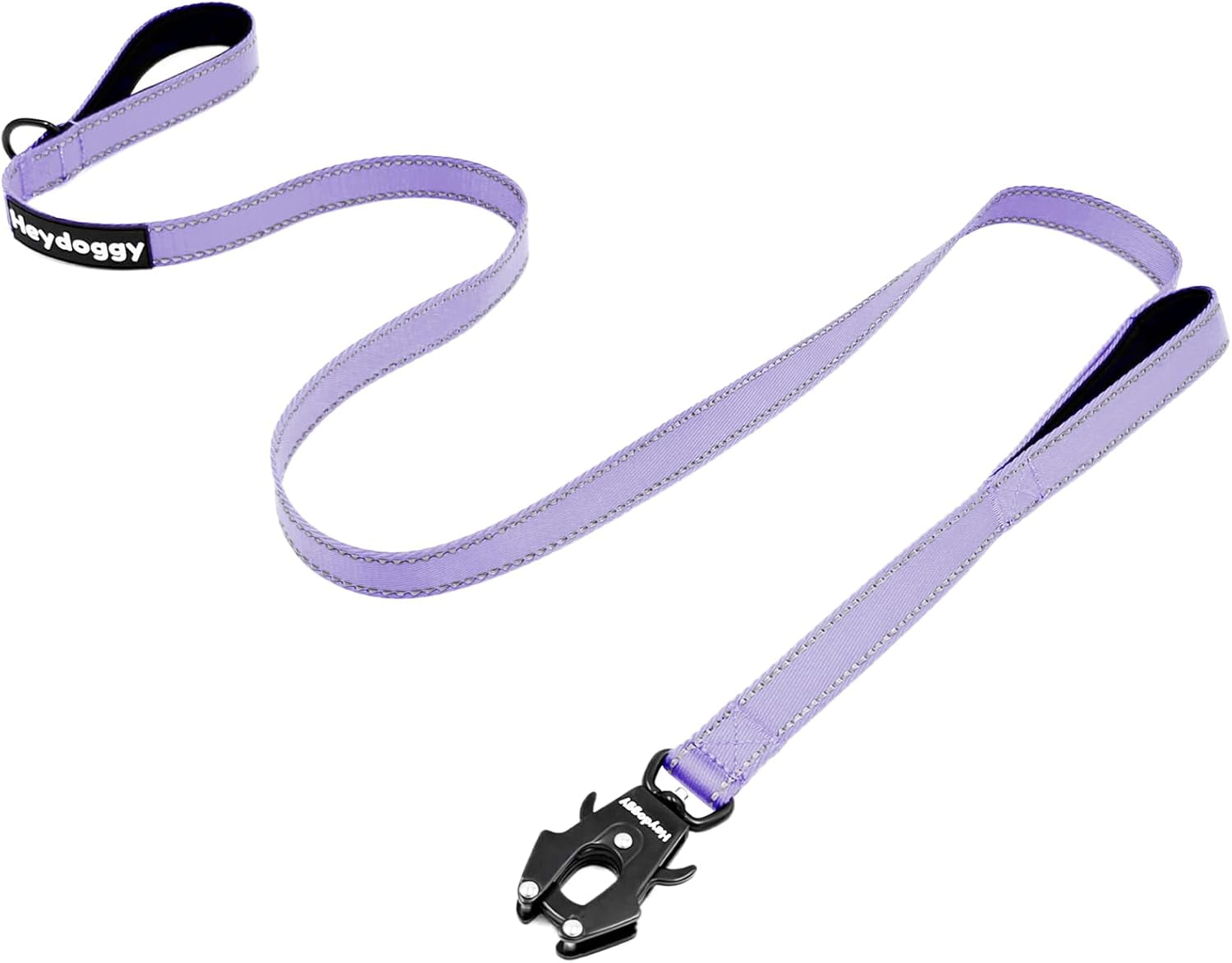 5ft Reflective Nylon Dog Leash, Padded Double Handle with Auto Lock ...