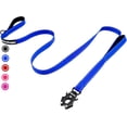 5ft Reflective Nylon Dog Leash, Padded Double Handle with Auto Lock ...