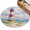5ft Round Rug Beach Lighthouse Area Rugs for Living Room Bedroom ...