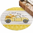 5ft Round Rug Bee Truck Area Rugs for Living Room Bedroom Washable Non ...