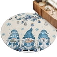 5ft Round Rug Blue Christmas Area Rugs for Living Room Bedroom Washable ...