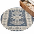 5ft Round Rug Blue Gray Southwest Area Rugs for Living Room Bedroom ...