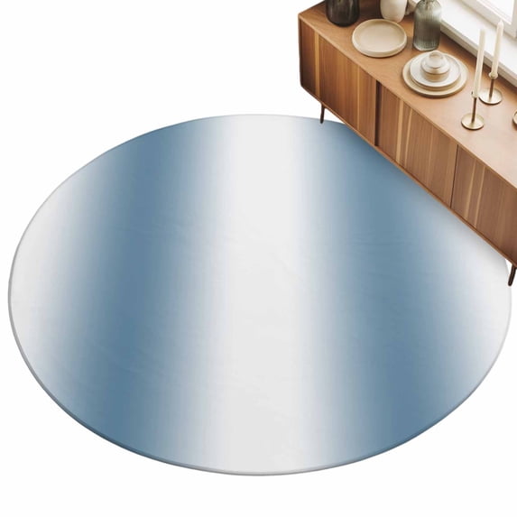 5ft Round Rug Blue White Ombre Area Rugs for Living Room Bedroom ...