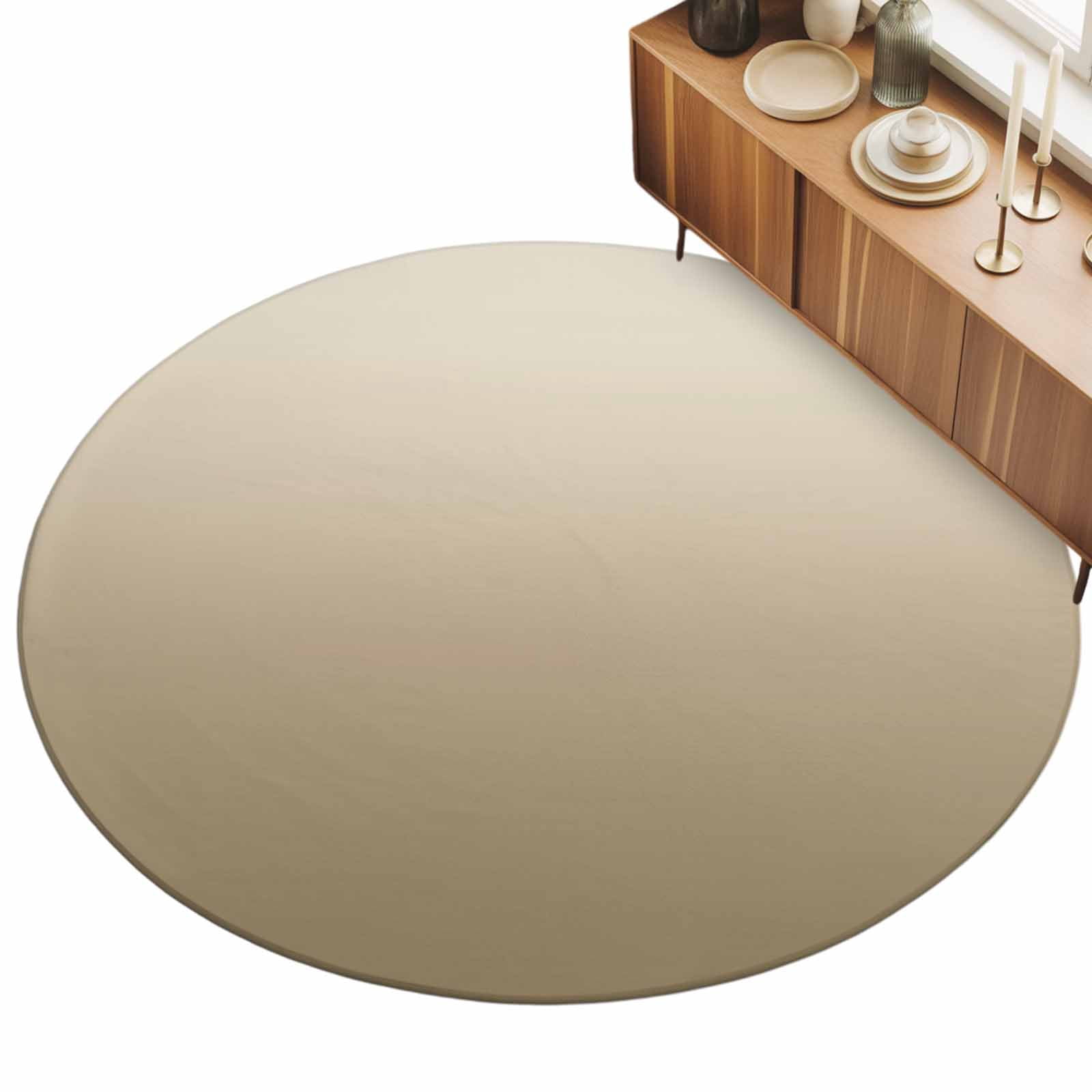 5ft Round Rug Brown Beige Area Rugs for Living Room Bedroom Washable ...