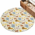 5ft Round Rug Cartoon Animals Area Rugs for Living Room Bedroom ...
