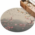 5ft Round Rug Chinese Ink Painting Area Rugs for Living Room Bedroom ...