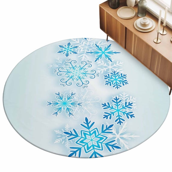 5ft Round Rug Christmas Area Rugs for Living Room Bedroom Washable Non ...