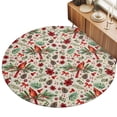 5ft Round Rug Christmas Cardinal Area Rugs for Living Room Bedroom ...