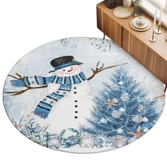 5ft Round Rug Christmas Coastal Area Rugs for Living Room Bedroom ...
