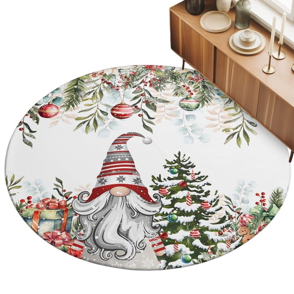 5ft Round Rug Christmas Gnomes Area Rugs for Living Room Bedroom ...