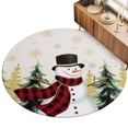5ft Round Rug Christmas Snowman Area Rugs for Living Room Bedroom ...