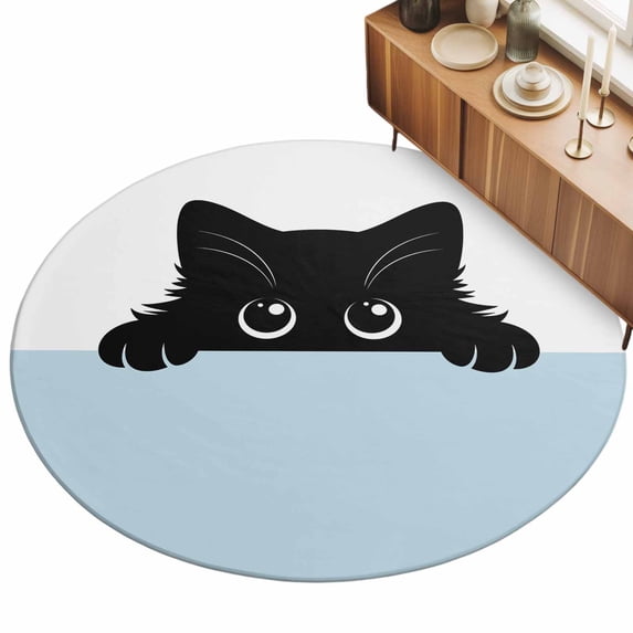 5ft Round Rug Cute Black Cats Area Rugs for Living Room Bedroom ...
