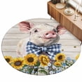 5ft Round Rug Cute Pig Area Rugs for Living Room Bedroom Washable Non ...