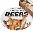 5ft Round Rug Deer Area Rugs for Living Room Bedroom Washable Non Slip ...