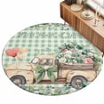 5ft Round Rug Eucalyptus Trucks Area Rugs for Living Room Bedroom ...
