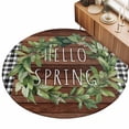 5ft Round Rug Farmhouse Green Garland Area Rugs for Living Room Bedroom ...