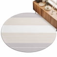 5ft Round Rug Gray Beige Stripe Area Rugs for Living Room Bedroom ...