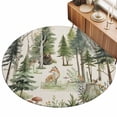 5ft Round Rug Green Forest Area Rugs for Living Room Bedroom Washable ...