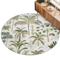 5ft Round Rug Green Palm Tree Tropical Area Rugs for Living Room ...