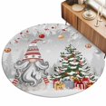 5ft Round Rug Grey Gnomes Christmas Area Rugs for Living Room Bedroom ...