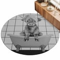 5ft Round Rug Grey Yak Area Rugs for Living Room Bedroom Washable Non ...