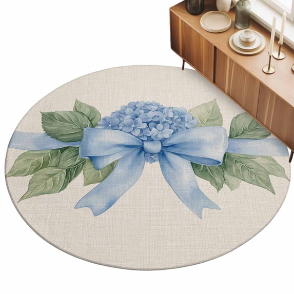5ft Round Rug Hydrangea Flower Area Rugs for Living Room Bedroom ...
