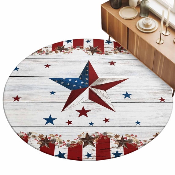 5ft Round Rug Independence Day Area Rugs for Living Room Bedroom ...