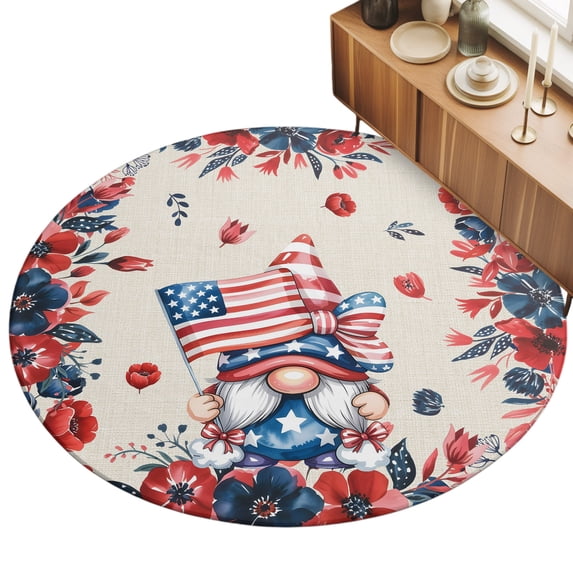 5ft Round Rug Independence Day Area Rugs for Living Room Bedroom ...