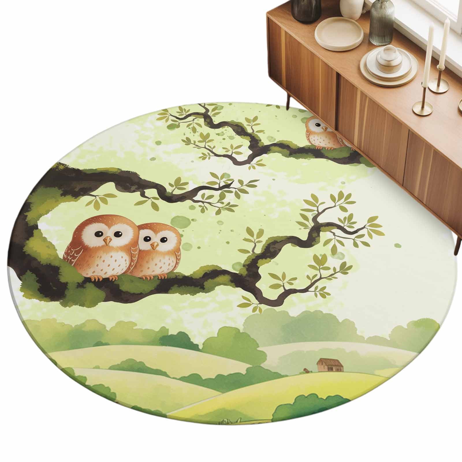 5ft Round Rug Japanese Harmony Area Rugs for Living Room Bedroom ...