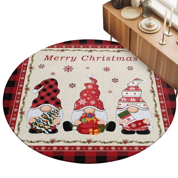 5ft Round Rug Merry Christmas Area Rugs for Living Room Bedroom ...