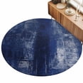 5ft Round Rug Navy Blue Area Rugs for Living Room Bedroom Washable Non ...